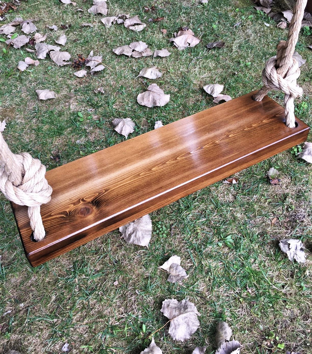 Customized or Blank Wooden Rope Swing 23” x 6” – Burnt Timber Swings